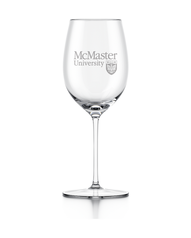 McMaster Official Crest Merlot 12.75Oz Wine Glass | McMaster Campus Store